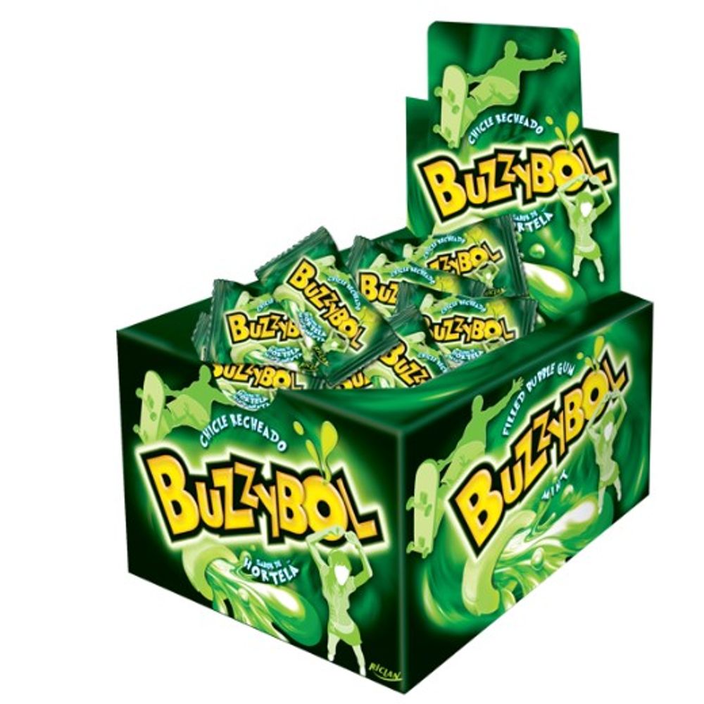 Chiclete Buzzy Bol Recheado 40x4,5g Hortelã Display 180g Riclan - colibri
